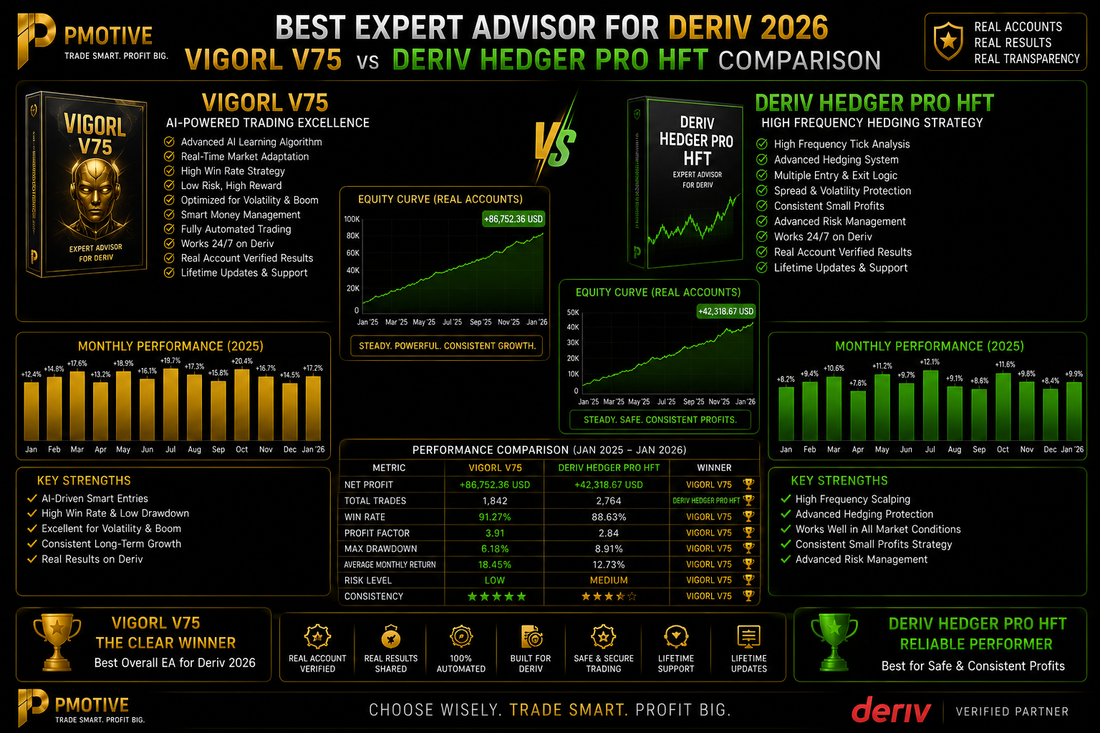 Best EA for Deriv 2026 — VigoRL V75 vs Hedger Pro – PMotive
